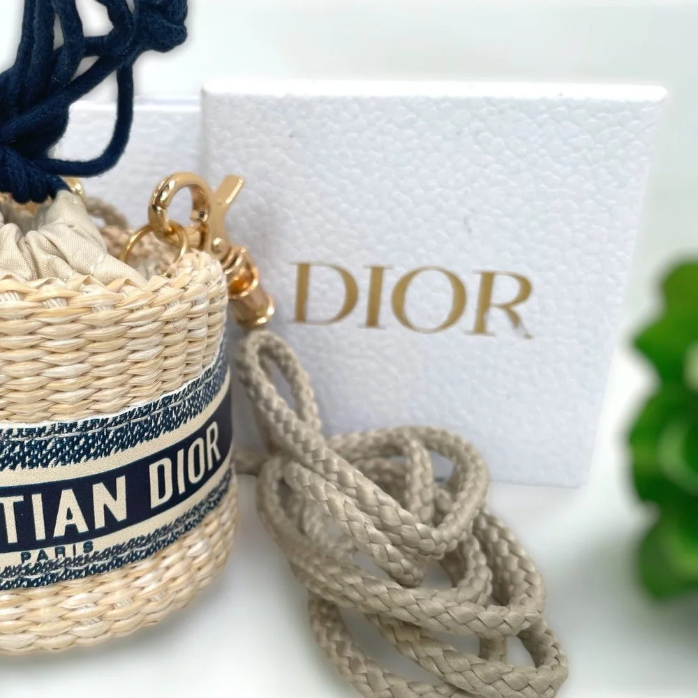 Dior | Bags | Christian Dior Mini Bucket Straw Bag Novelty Item | Poshmark